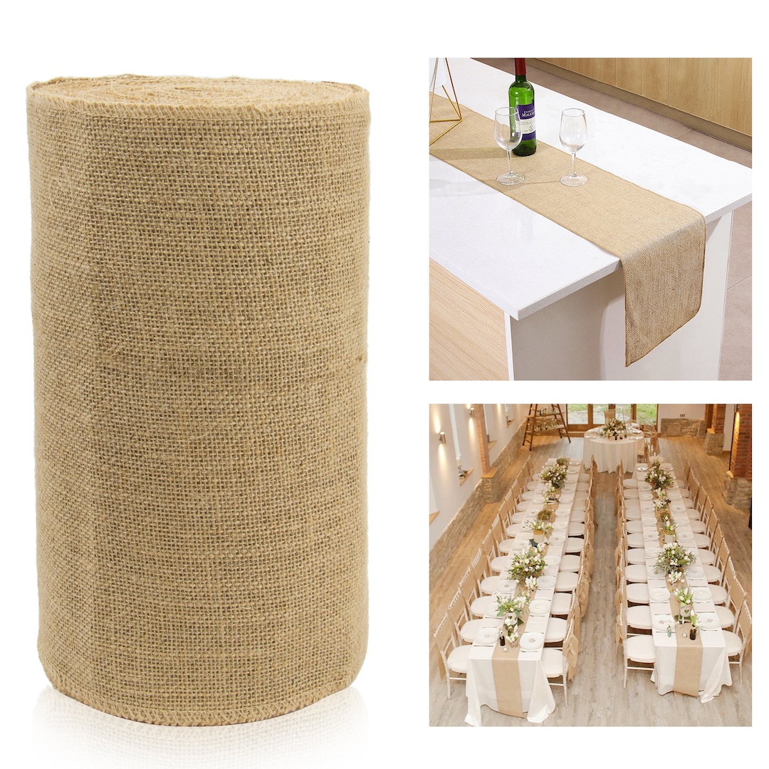 30cmx20/40/60/80/100m Hessian Roll Fabric Hessian Table Runner Chair ...