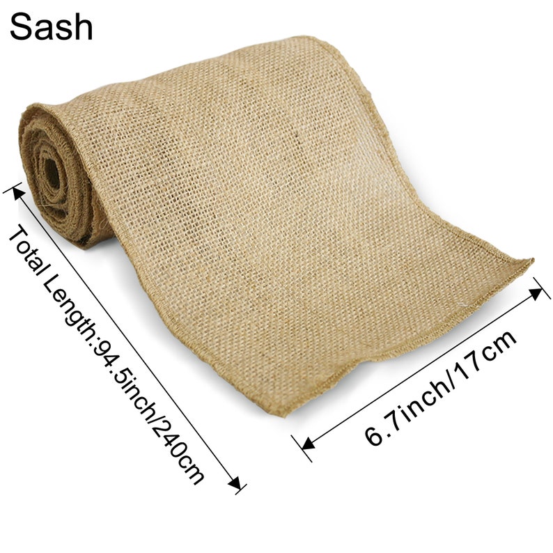 1-100pcs 17 X 240cm Hessian Sashes Chair Cover Bows Jute Burlap Vintage ...
