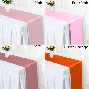 1 5 10pcs 12x108'' Satin Table Runner Sashes Bows Chair Swags Wedding ...