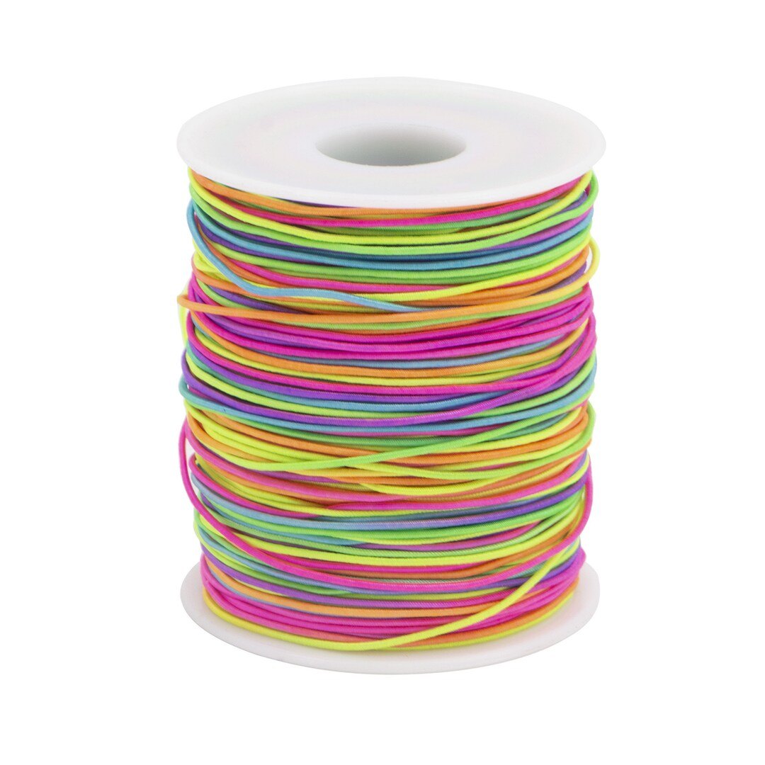 100/200/500/1000M 1mm Colorful Thin Round Elastic Polyester Cord Sewing ...