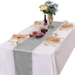 1 5 10pcs 12x108'' Satin Table Runner Sashes Bows Chair Swags Wedding ...