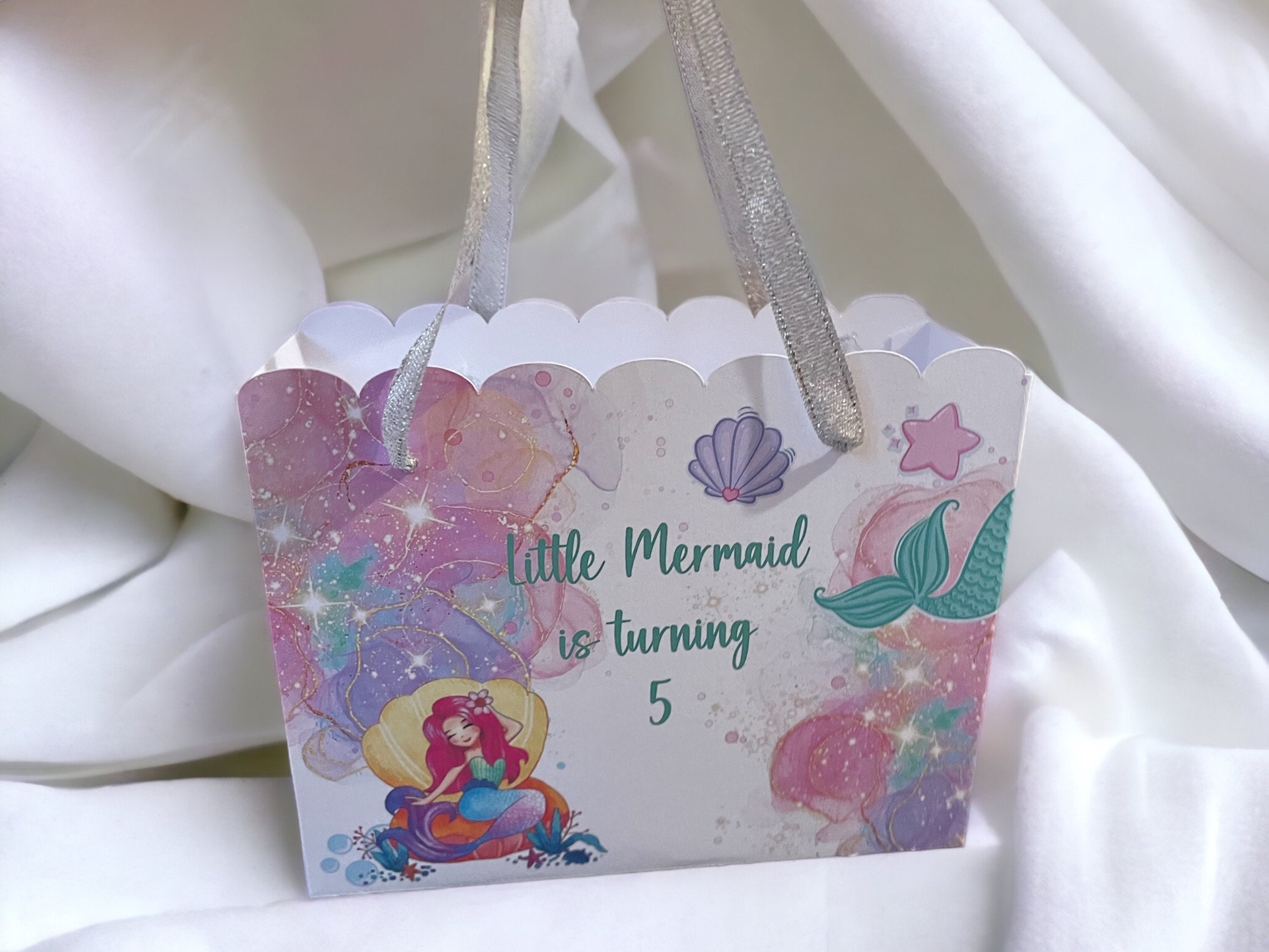 Little Mermaid Gift Bag Mermaid Birthday Bag Babyshower Bag Favor Bag ...