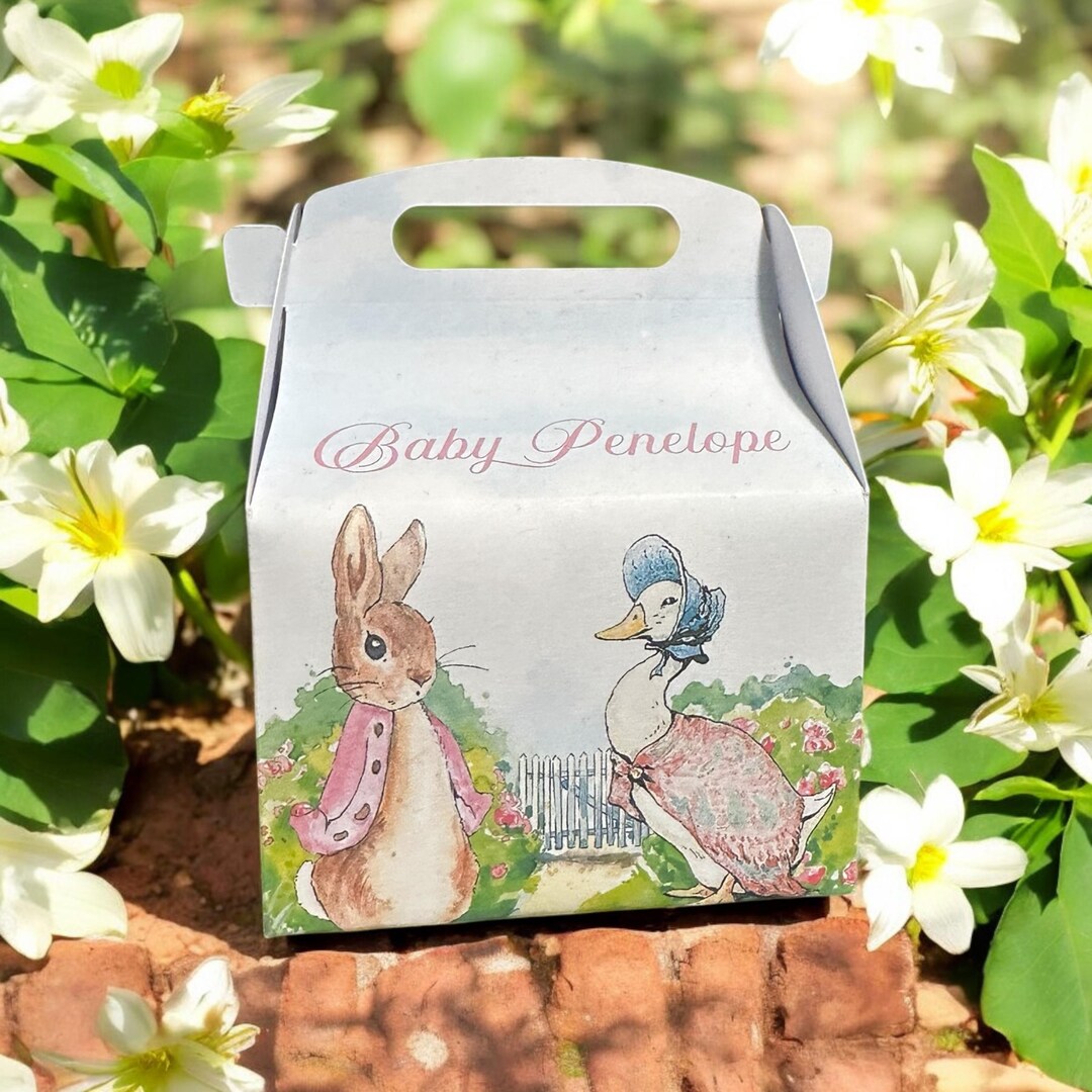 Peter Rabbit-themed Personalized Favor Box Baby Shower or Birthday ...