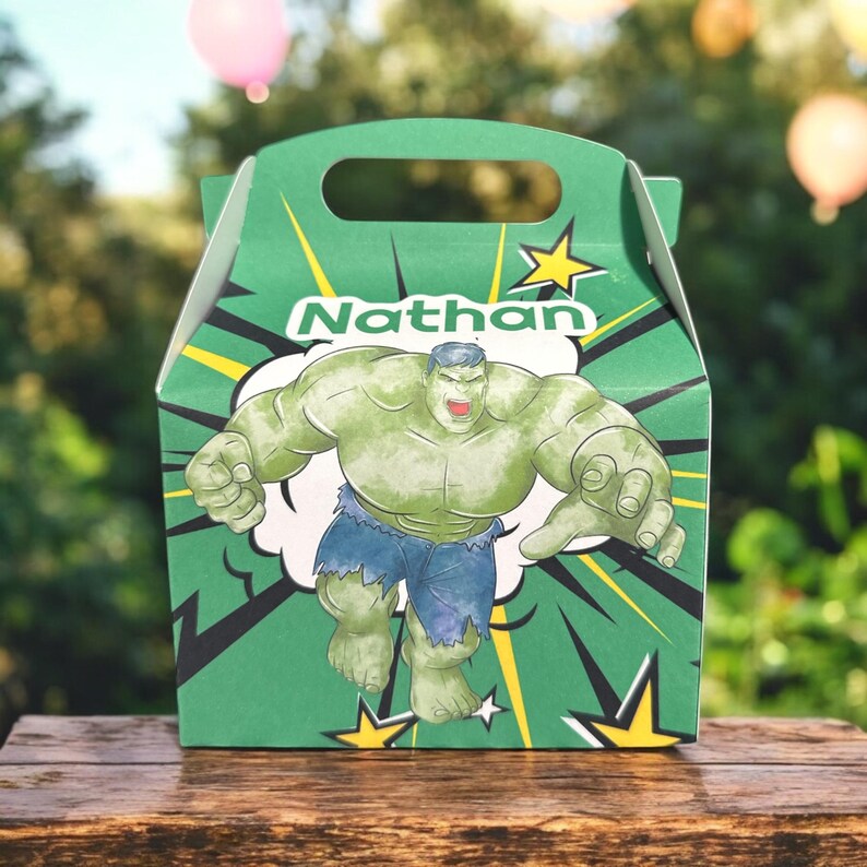 Hulk Birthday Party Favor Box Personalized Hulk Party Favor Box ...