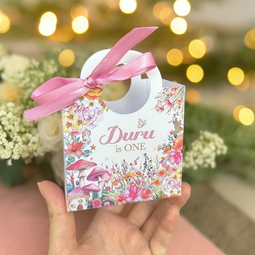 Fairy-themed Party Boxes With Flowers and Mushrooms Ideal for Weddings ...