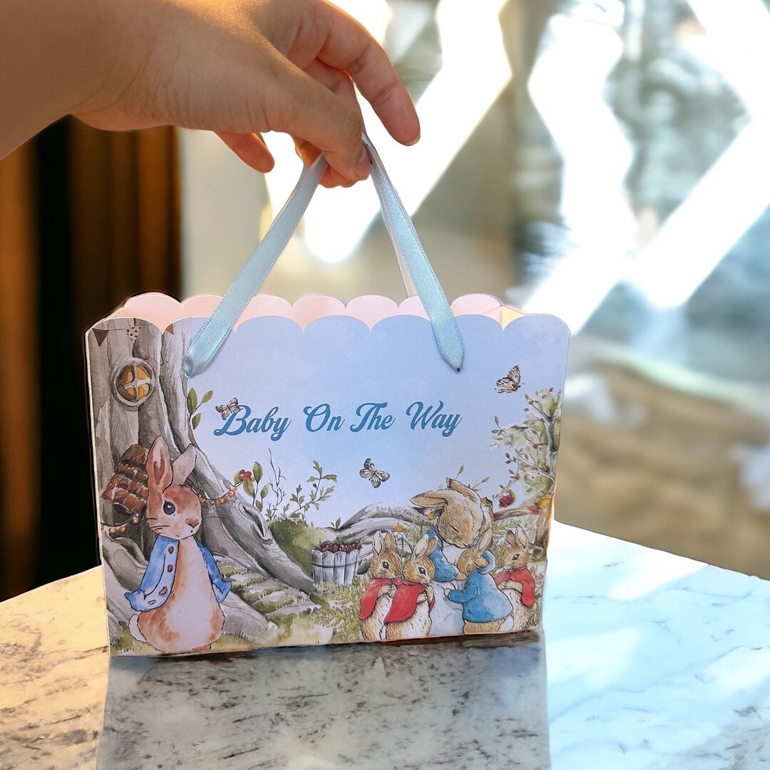Blue Peter Rabbit Party Bag Baby Boy Baby Shower Party Carton Bag Cute ...