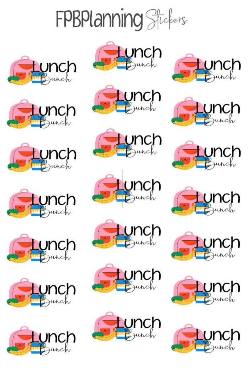 Icon Lunch Bunch Script Stickersplanner/calendar Stickers - Etsy