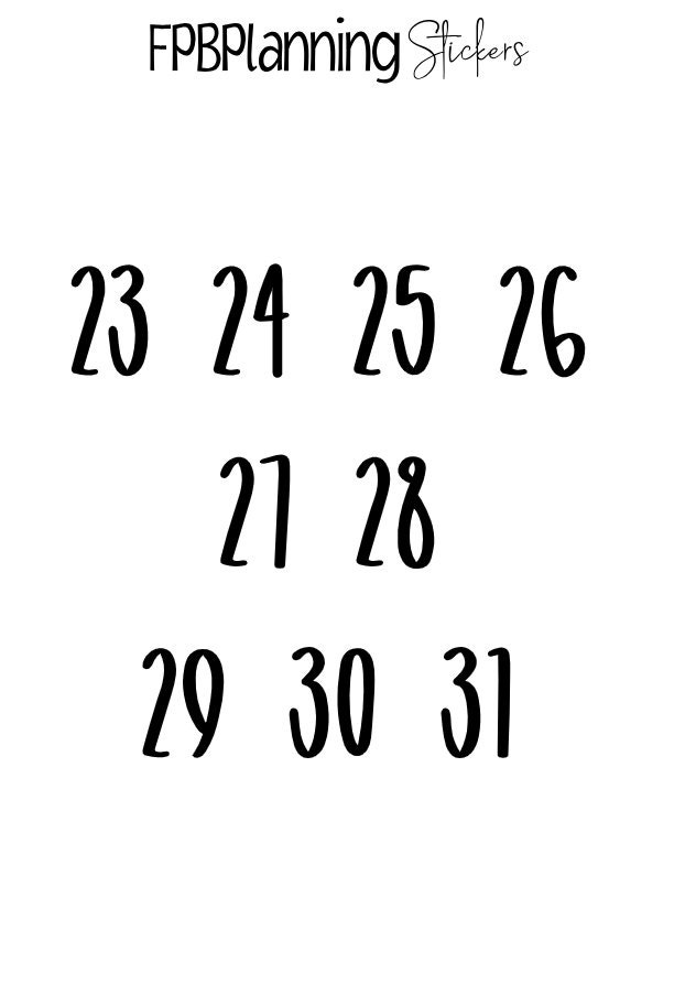 Number Stickers Set|planner/calendar Stickers - Etsy