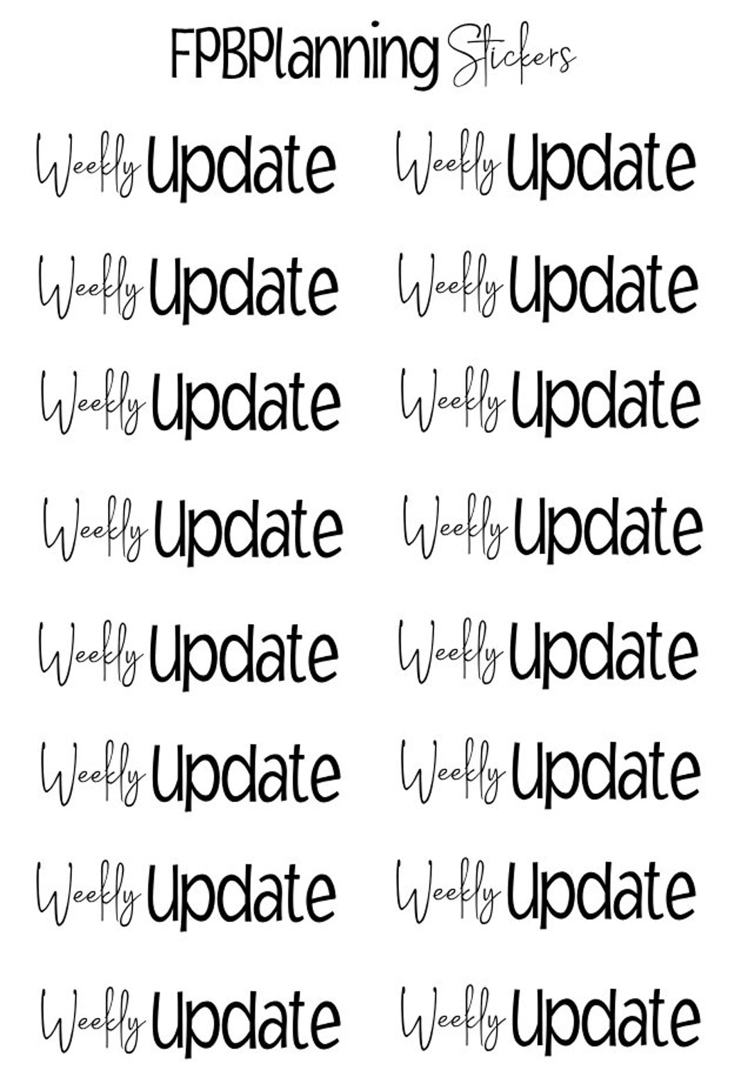 Weekly Update/executive Meeting Sticker Bundle|planner/calendar ...