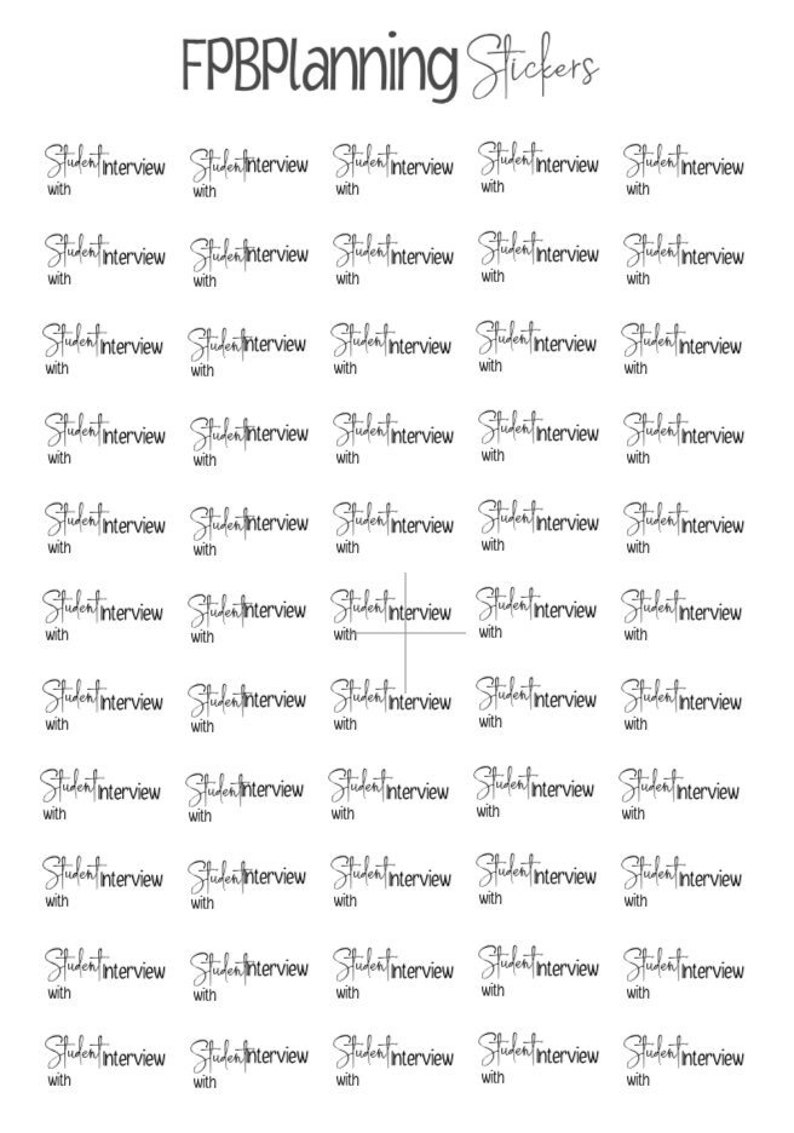 Student Interview Script Stickersplanner/calendar Stickers - Etsy