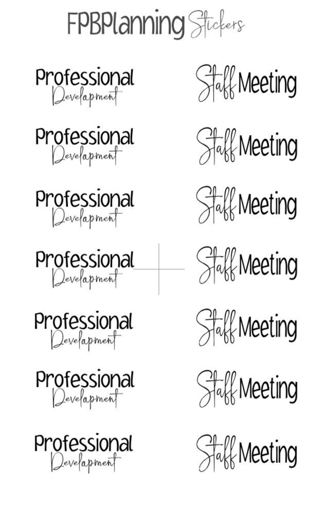 Pd/staff Meeting Script Stickersplanner/calendar Stickers - Etsy