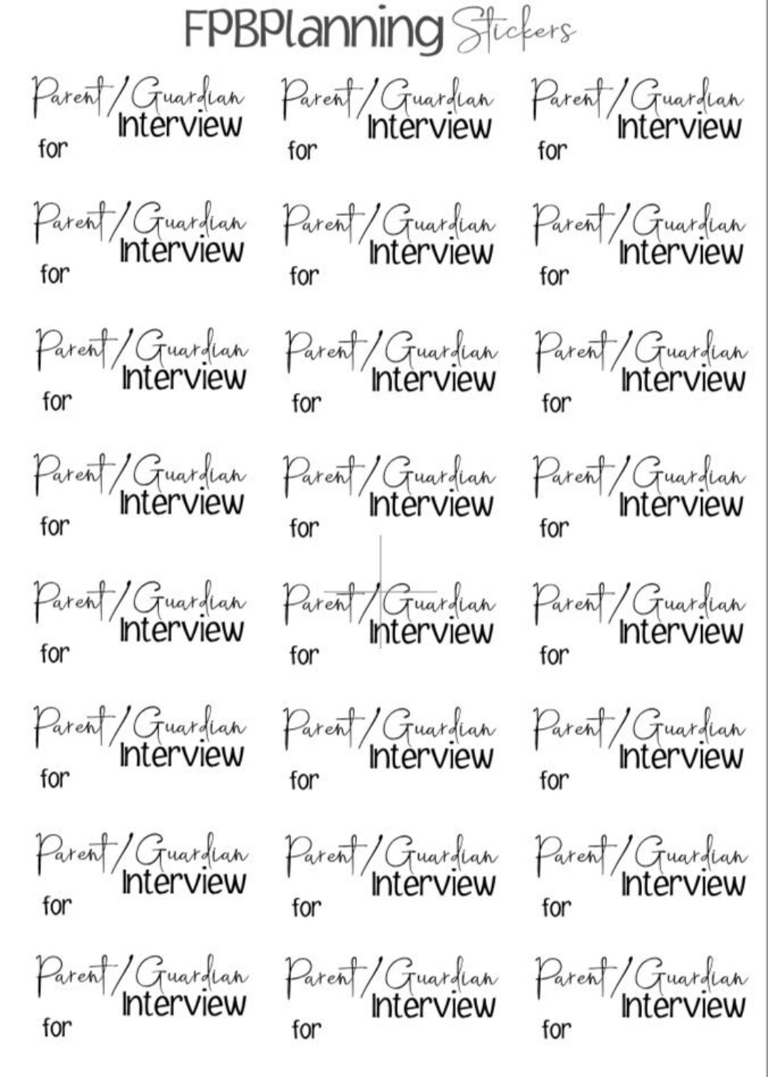 Parent/guardian Interview Script Stickersplanner/calendar Stickers - Etsy