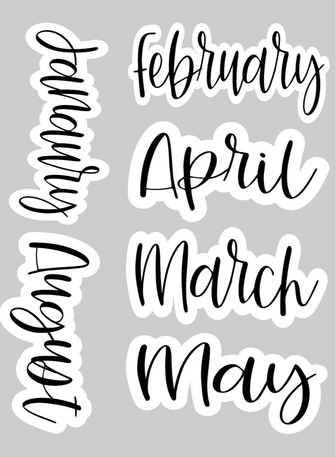 Month Script Stickers Set|planner/calendar Stickers - Etsy