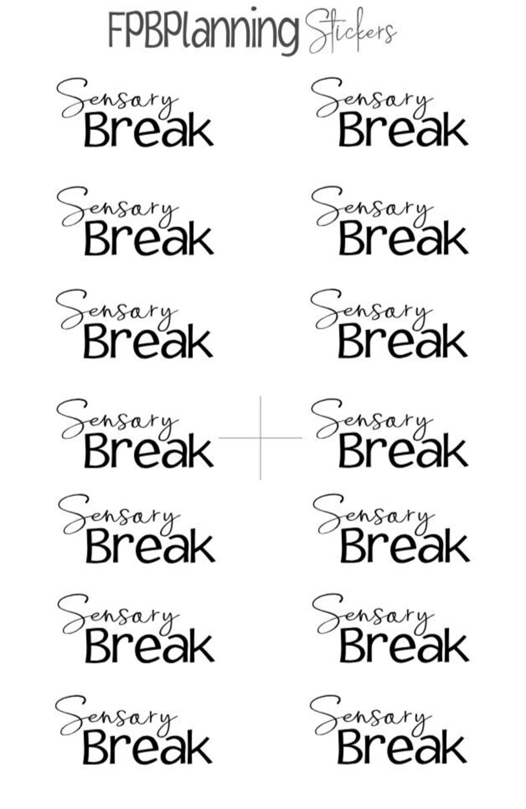 Sensory Break Script Stickersplanner/calendar Stickers - Etsy