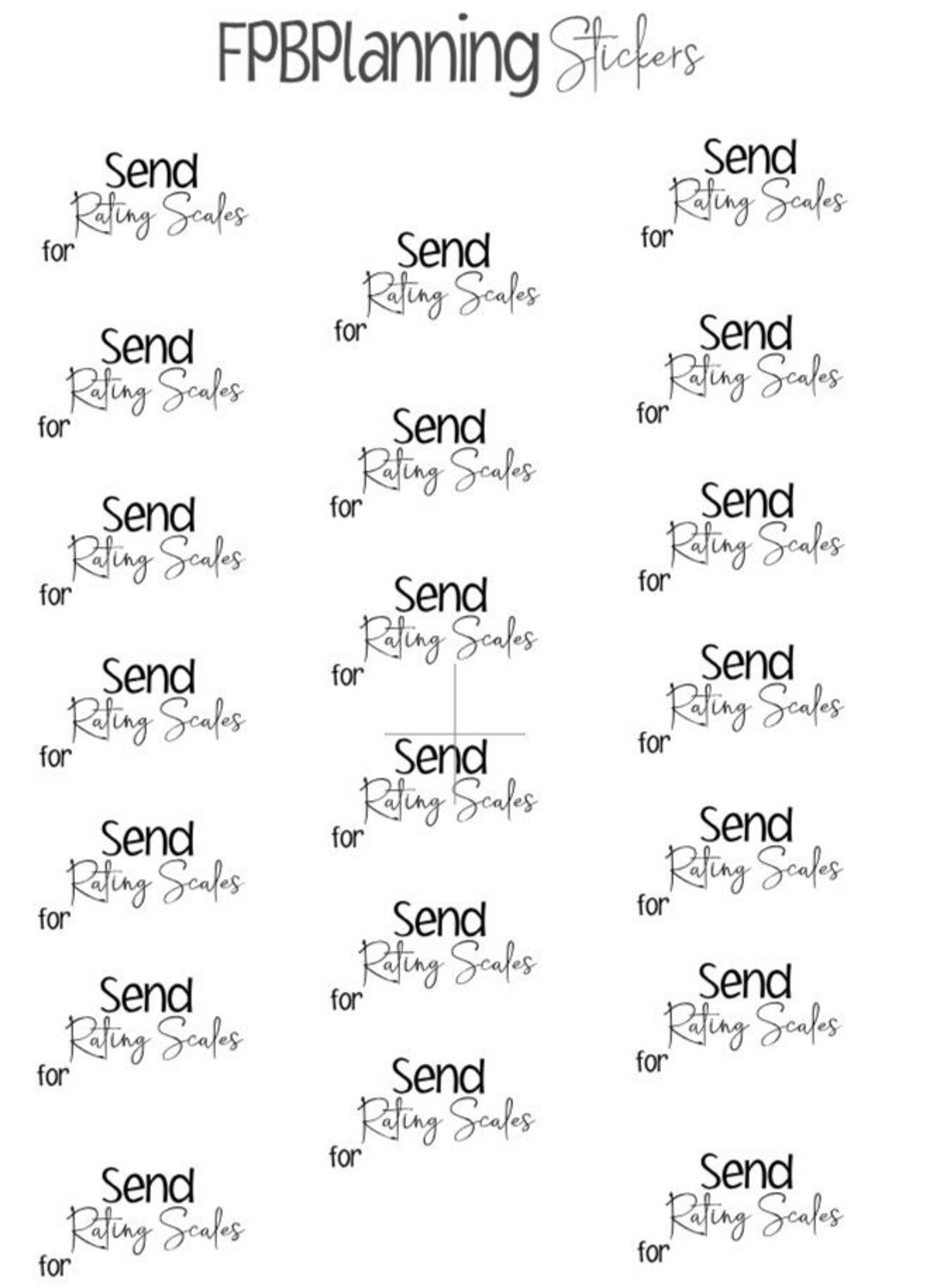 Send Rating Scales Script Stickers|planner/calendar Stickers - Etsy