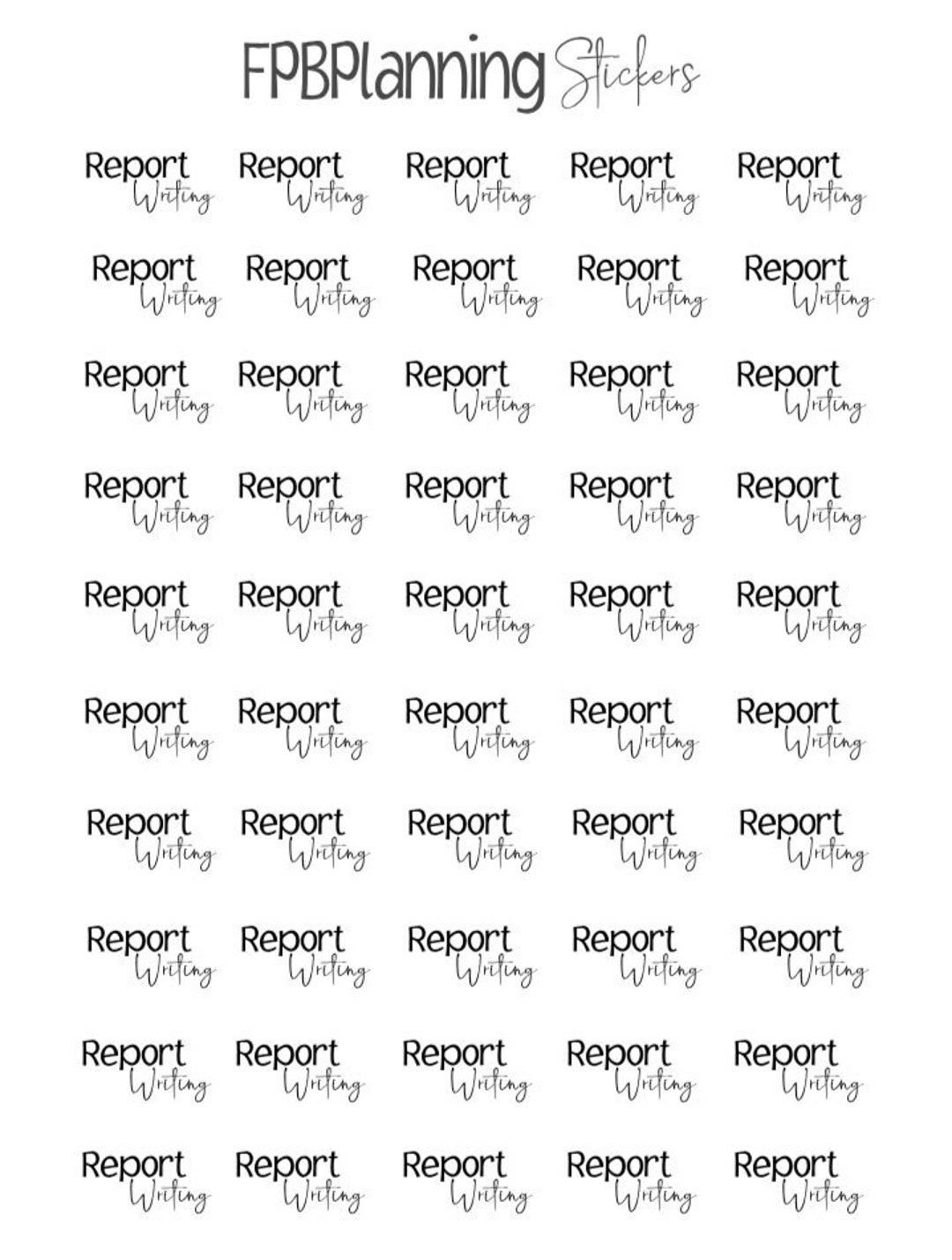 Script/icon Report Writing|planner/calendar Stickers - Etsy