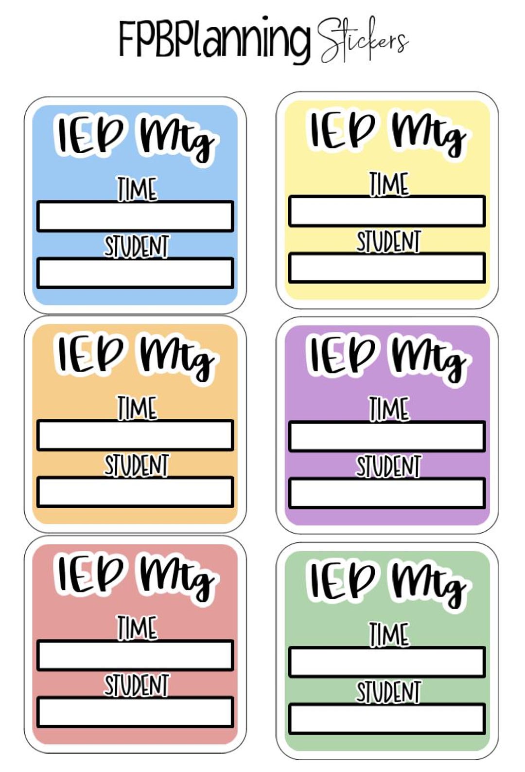 IEP Meeting Stickers | Planner Stickers - Etsy