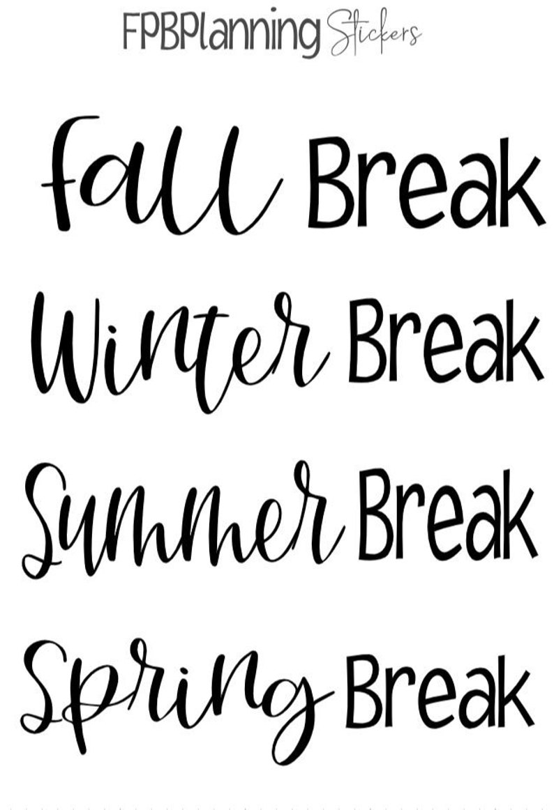 School Break Stickers|planner/calendar Stickers - Etsy
