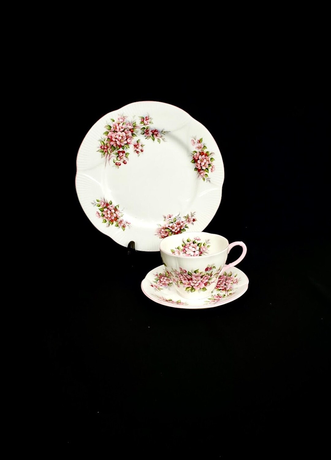 Royal Albert Apple Blossom Teacup and Plate Set, Blossom Time Series ...