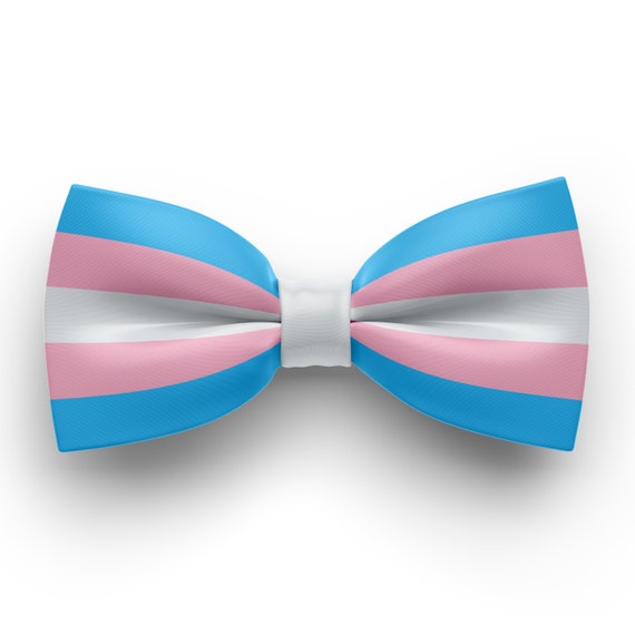 Transgender Pride Flag Bow Tie for Adults Lgbtq Custom Hand | Etsy