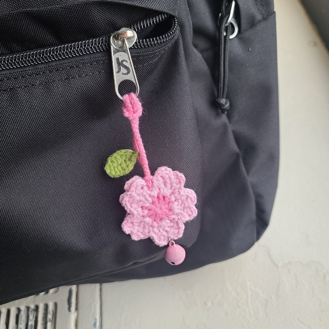 Crochet Sakura Flower Crochet Keychain Crochet Flower - Etsy