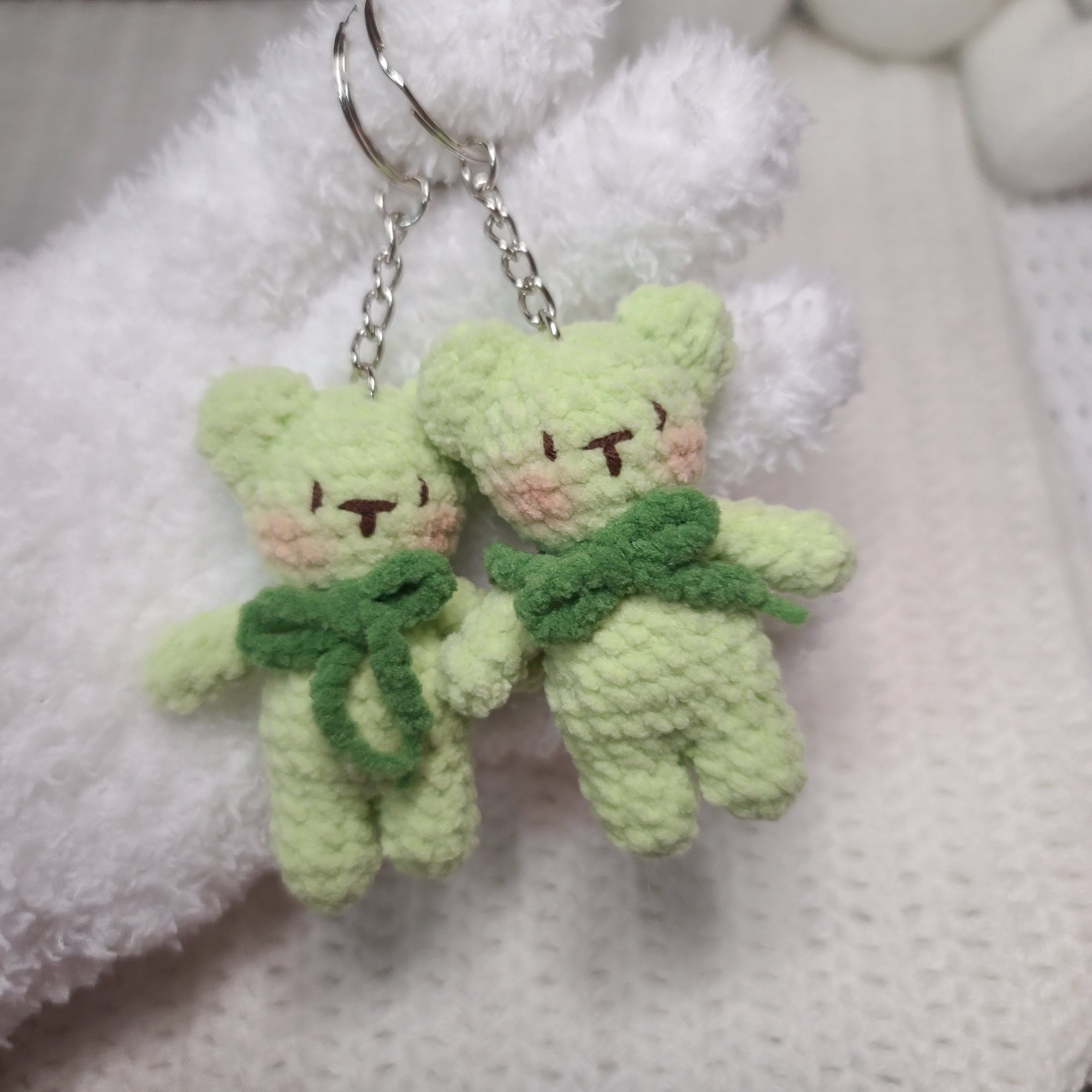 Crochet Bear Keychain Cute Bear Keychain Crochet Plushie Crochet Bear ...