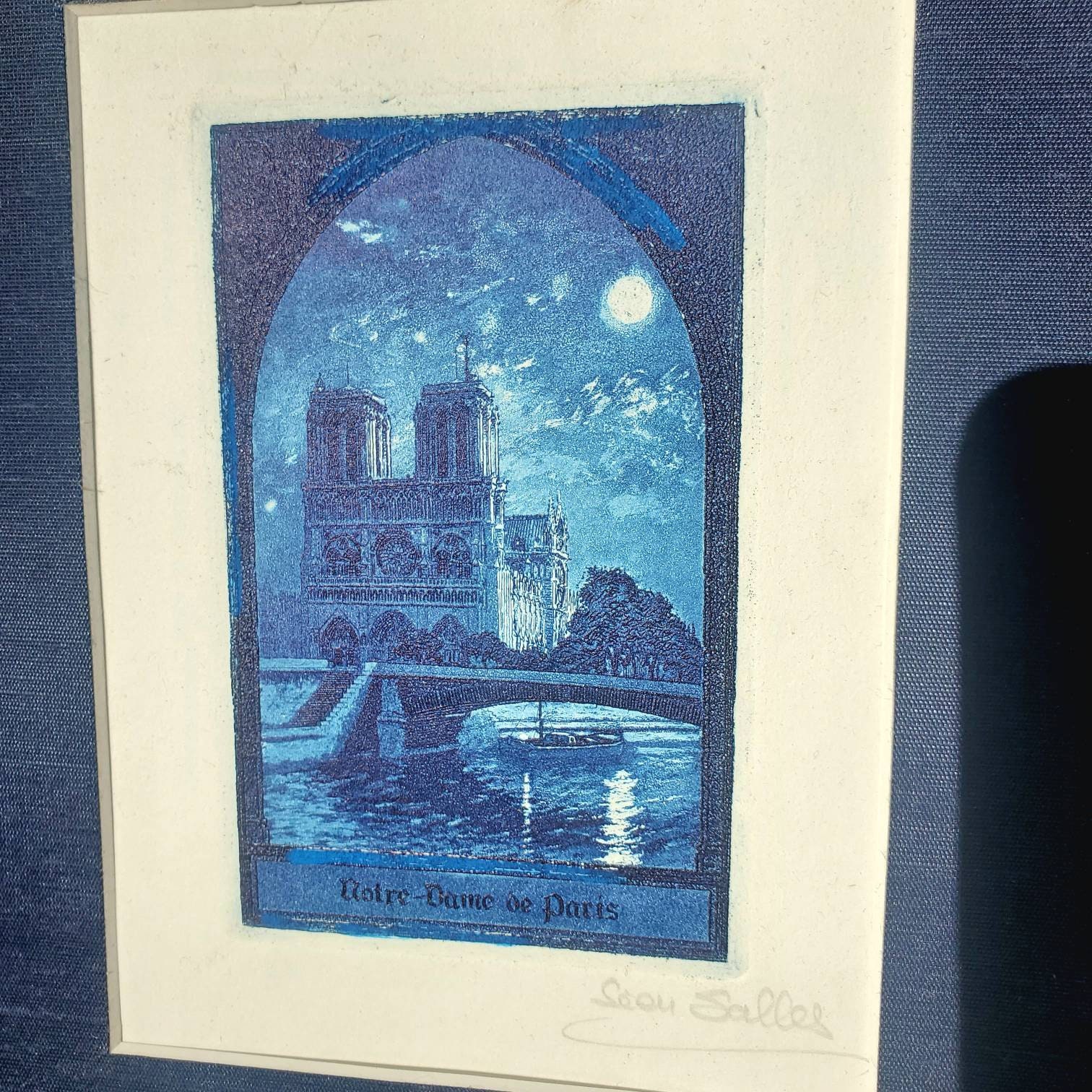 Notre-dame De Paris Original Blue Etching Signed in Pencil by Leon ...