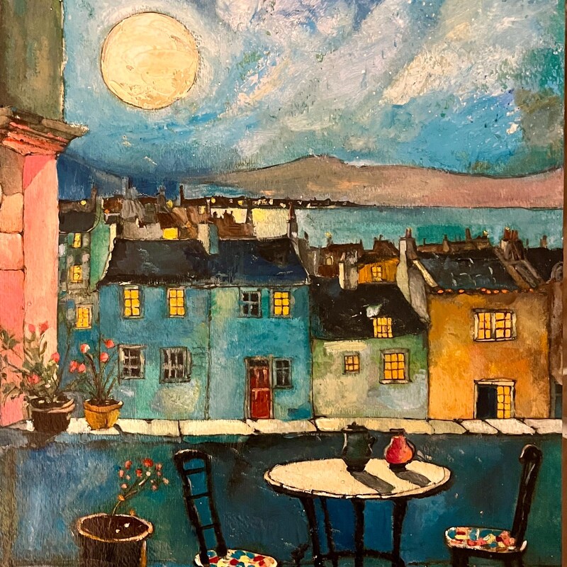 Blue Moon Painting - Etsy
