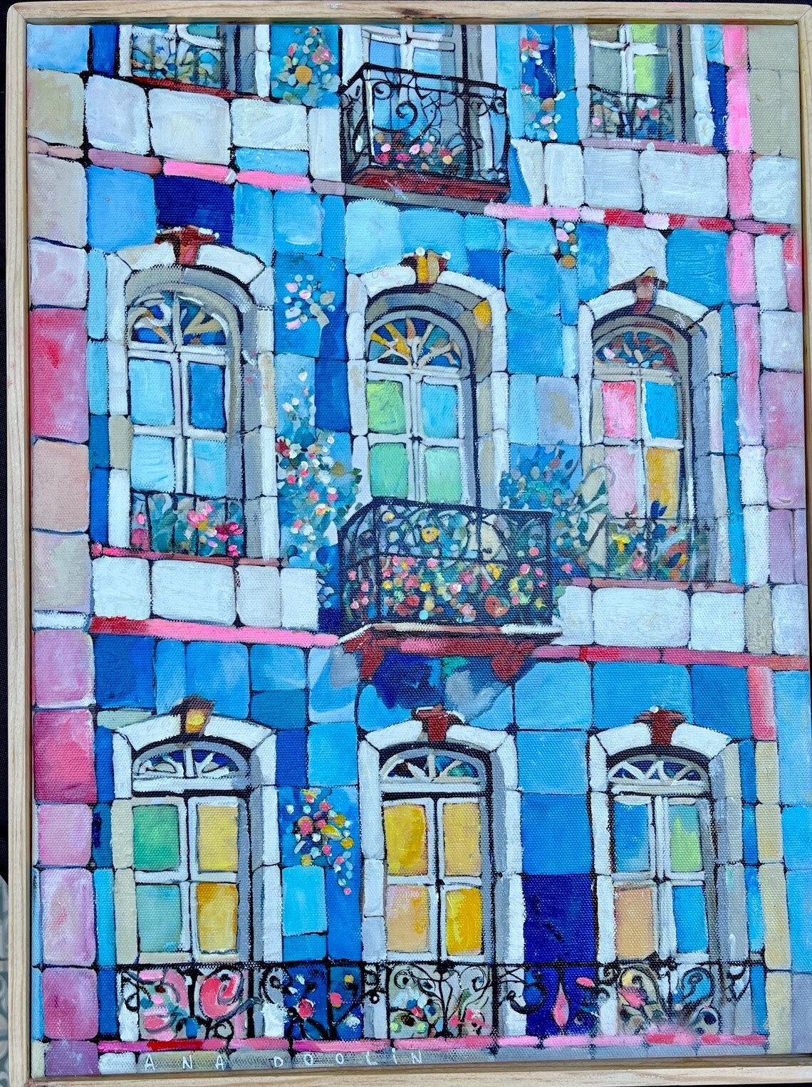 Window Original Oil Painting on Canvas 12”x16” (30x40cm) Portuguese ...