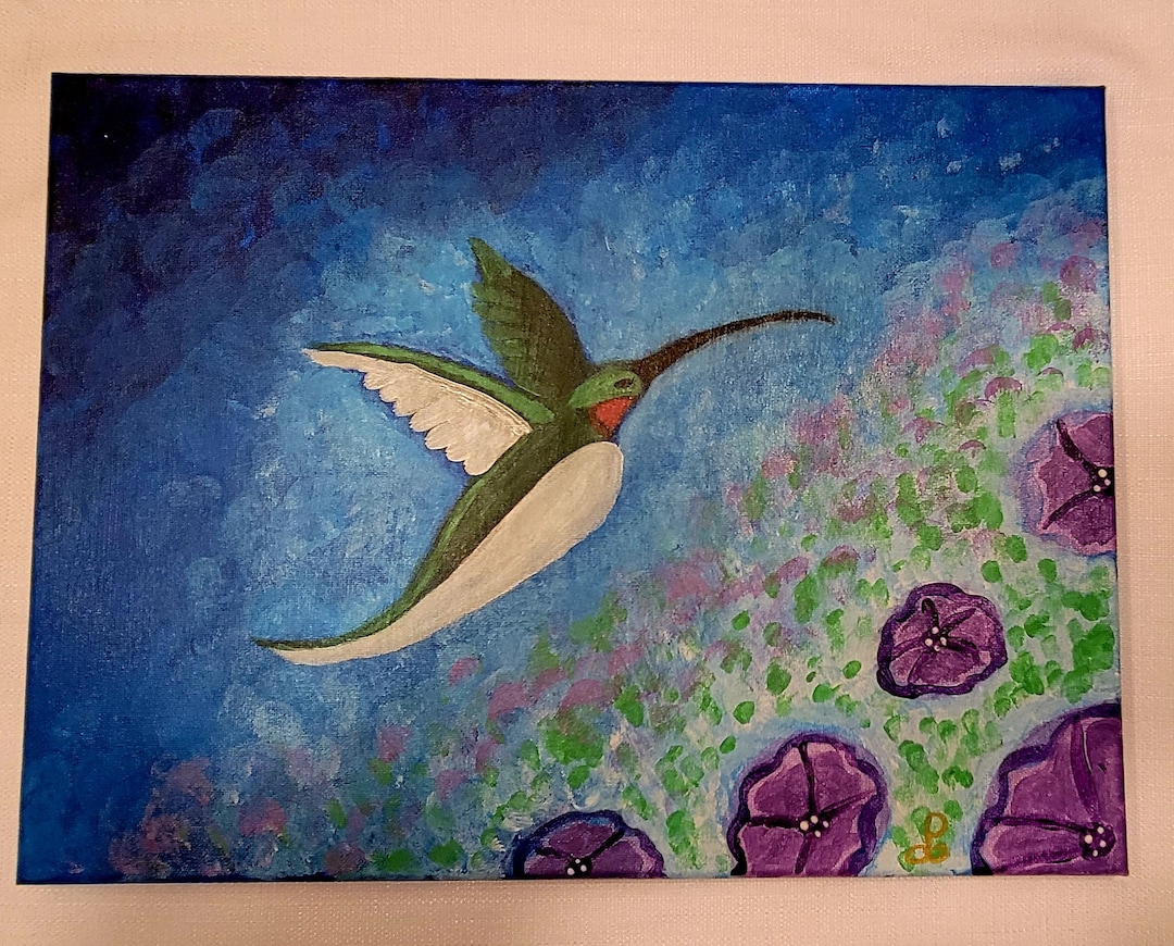 Acrylic Indigenous "hummingbird" Art - Etsy