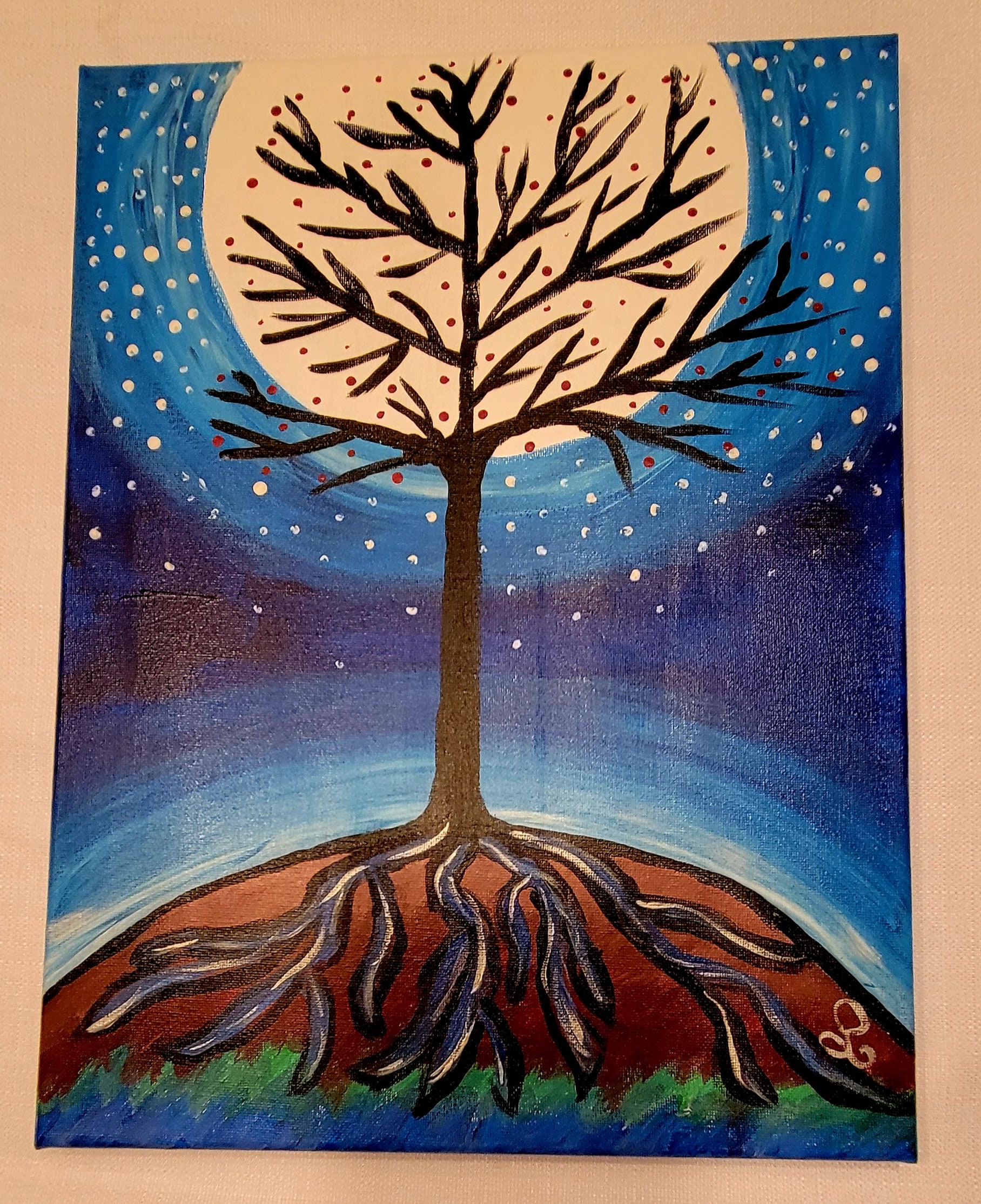 Acrylic Indigenous super Moon Art - Etsy