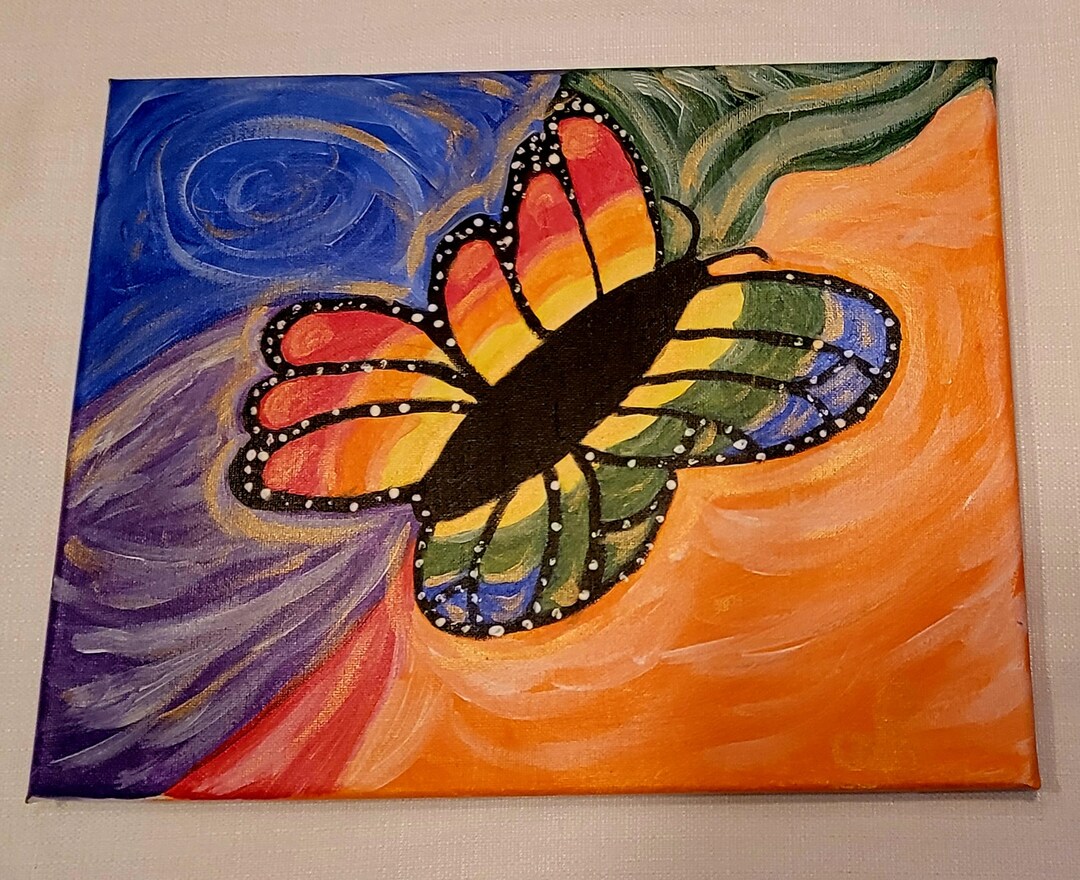 Acrylic Indigenous "butterfly" Art - Etsy