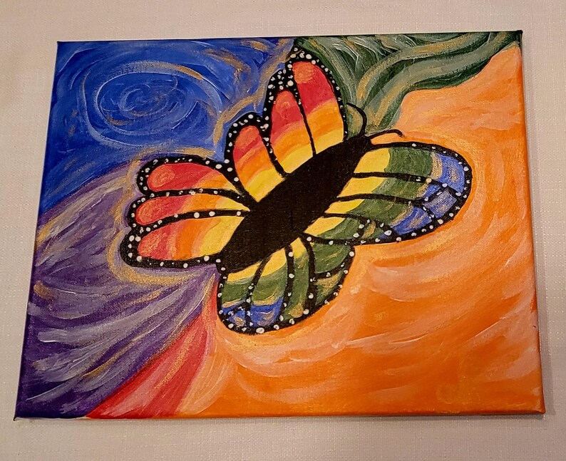 Acrylic Indigenous "butterfly" Art - Etsy