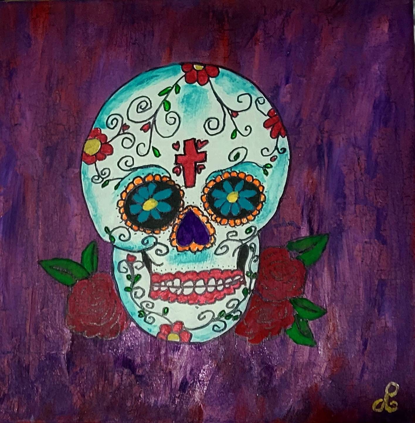 Sugar Skull Acrylic Paintings