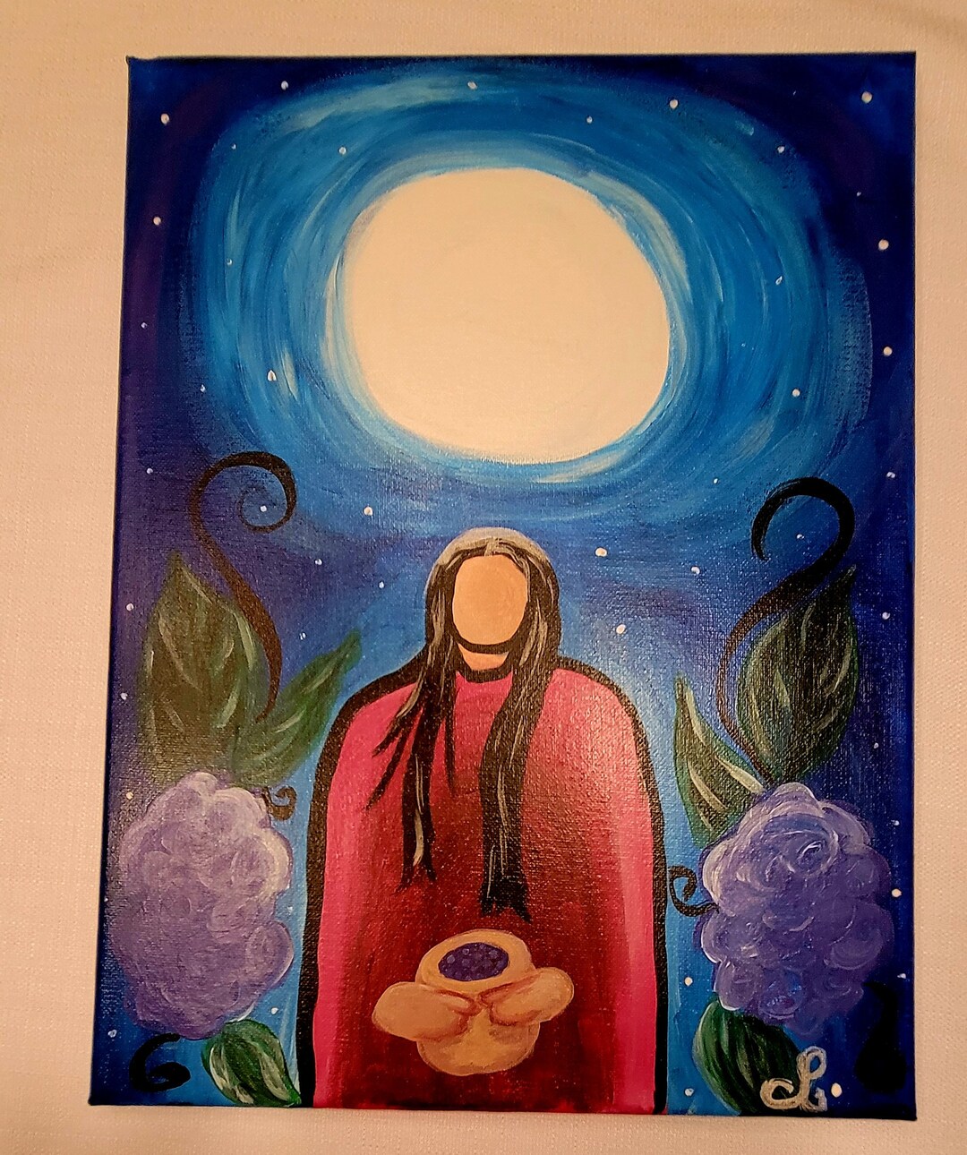 Acrylic Indigenous "thimbleberry Moon" Art - Etsy