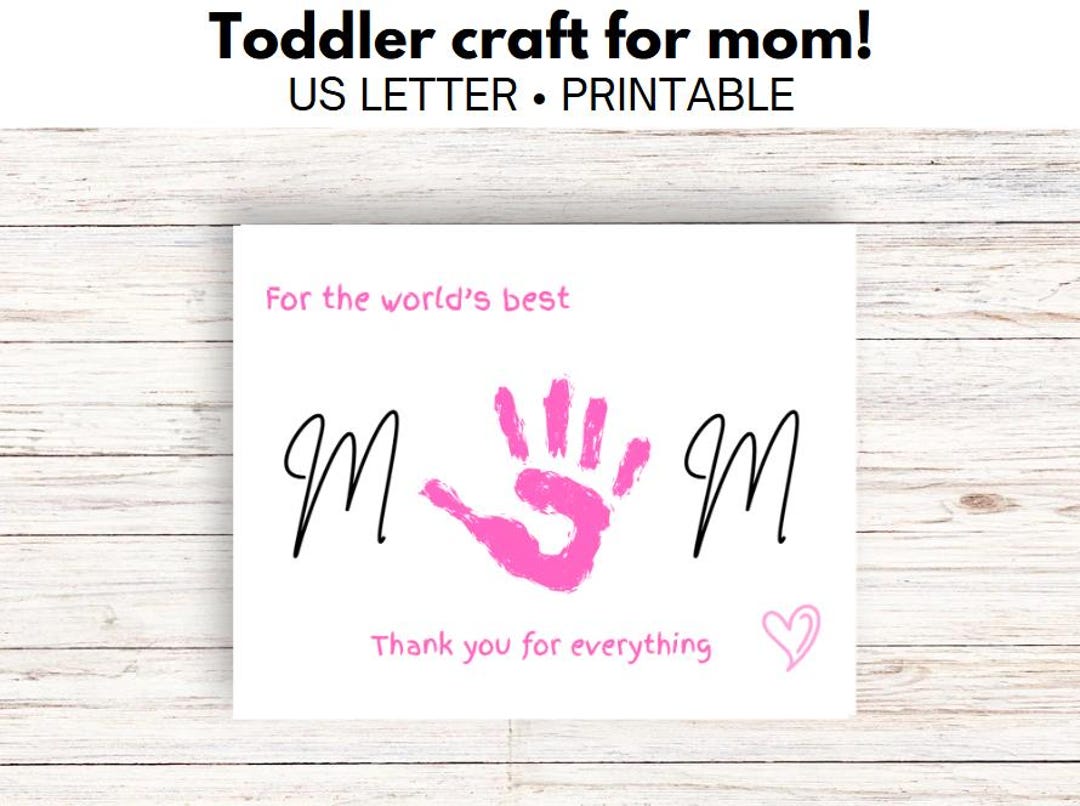 DIY Printable Toddler Handprint Craft Card for Mother's Day, Birthday ...