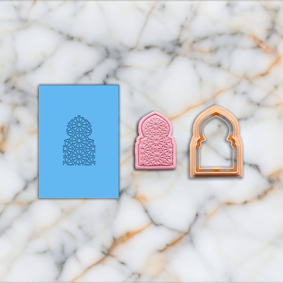 Mihrab Texture Mat With Cutter for Polymer Clay, Arabic Arch, Polymer ...