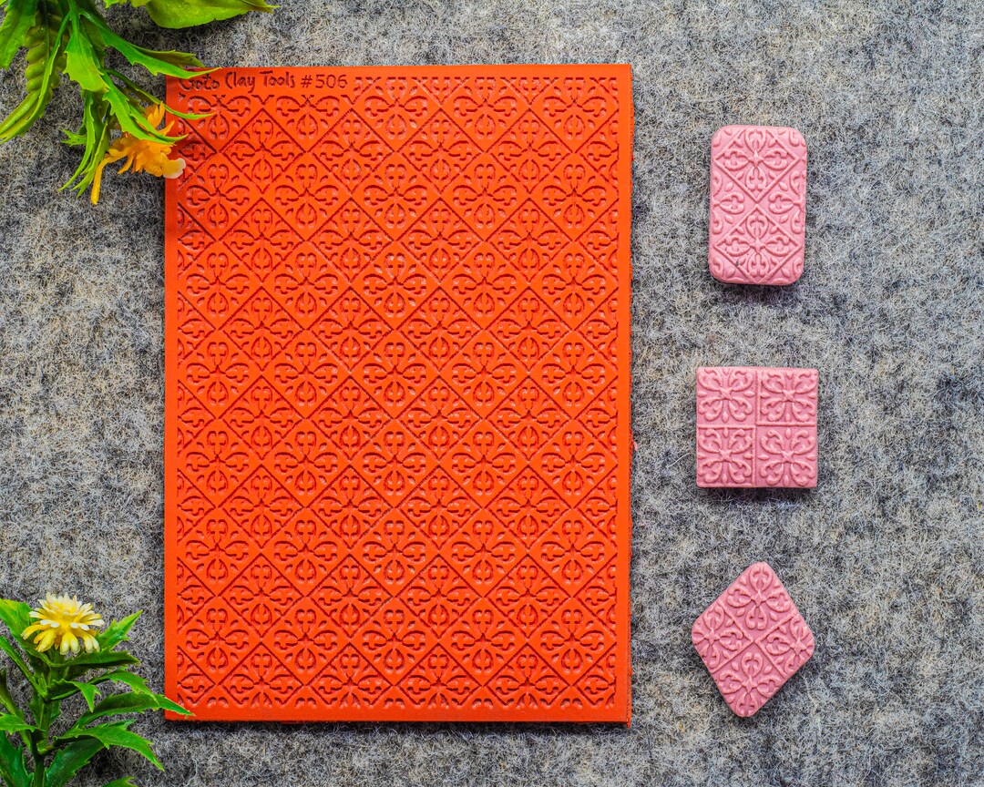 Tile Texture Mat for Polymer Clay, Polymer Clay Rubber Texture Mat ...