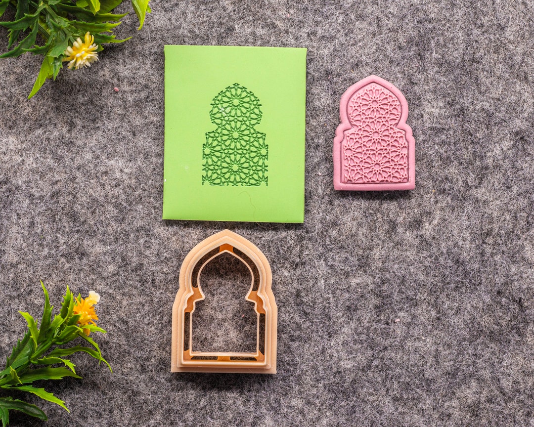 Mihrab Texture Mat With Cutter for Polymer Clay, Arabic Arch, Polymer ...