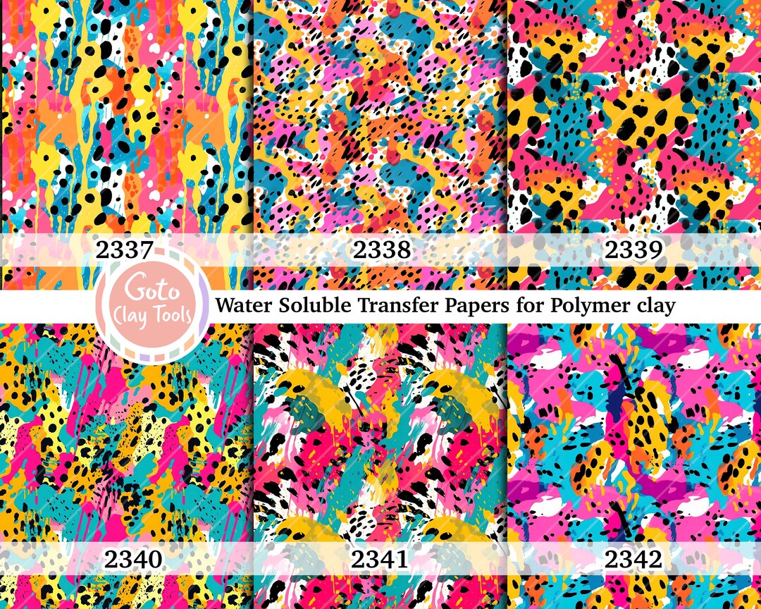 Water Soluble Transfer Paper for Polymer Clay, Abstract Colorful ...