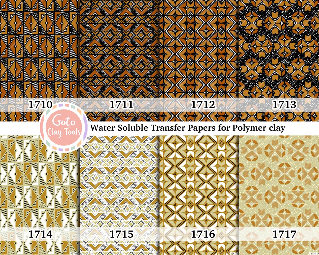 Water Soluble Transfer Paper for Polymer Clay, African Mudcloth ...