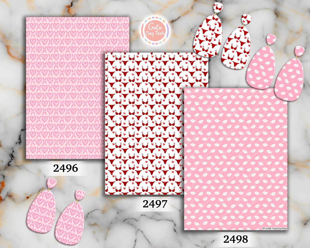 Romantic Polymer Clay Transfer Sheet, Clay Transfer Paper, Valentine ...