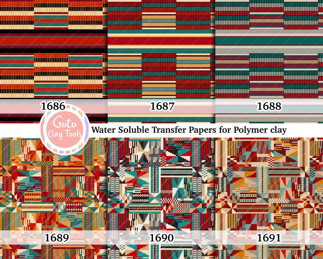 Water Soluble Transfer Paper for Polymer Clay, African Kente Pattern ...
