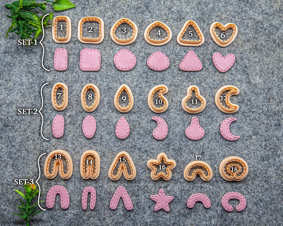 Organic Shape Cutter With Stiched Line for Polymer Clay | Polymer Clay ...