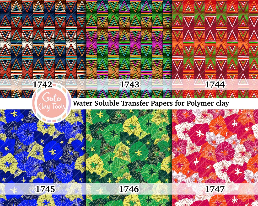 Water Soluble Transfer Paper for Polymer Clay, African Ankara Pattern ...
