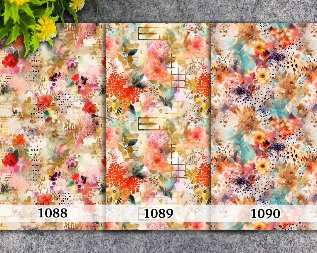 Water Soluble Transfer Paper for Polymer Clay, Abstract Floral Pattern ...