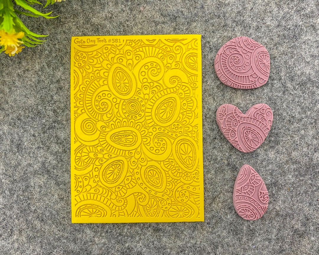 Doodle Texture Mat for Polymer Clay, Polymer Clay Rubber Texture Mat ...