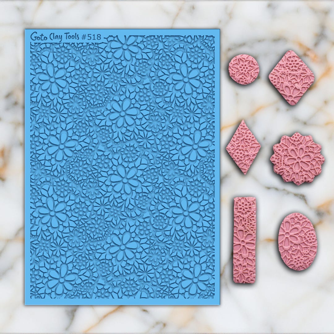 Crochet Lace Texture Mat for Polymer Clay, Polymer Clay Rubber Texture ...