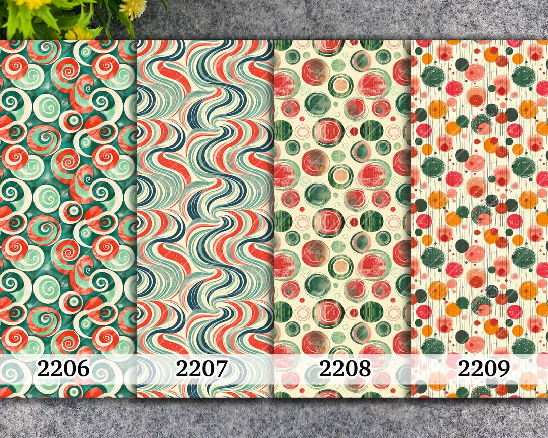 Abstract Polymer Clay Transfer Paper: Red & Green Waves (4x5.5 In - Etsy