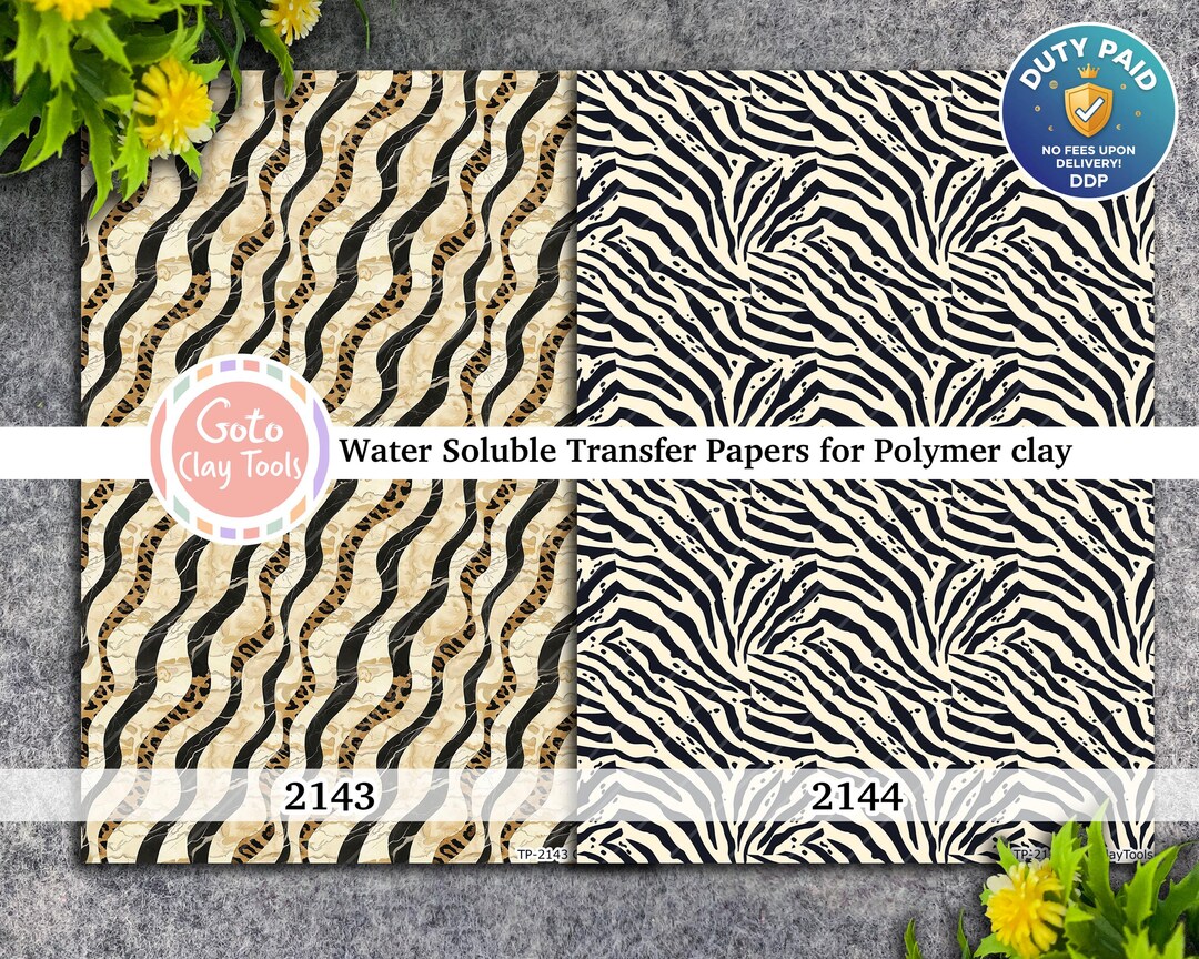 Zebra Animal Print Transfer Paper for Polymer Clay (water Soluble) - Etsy